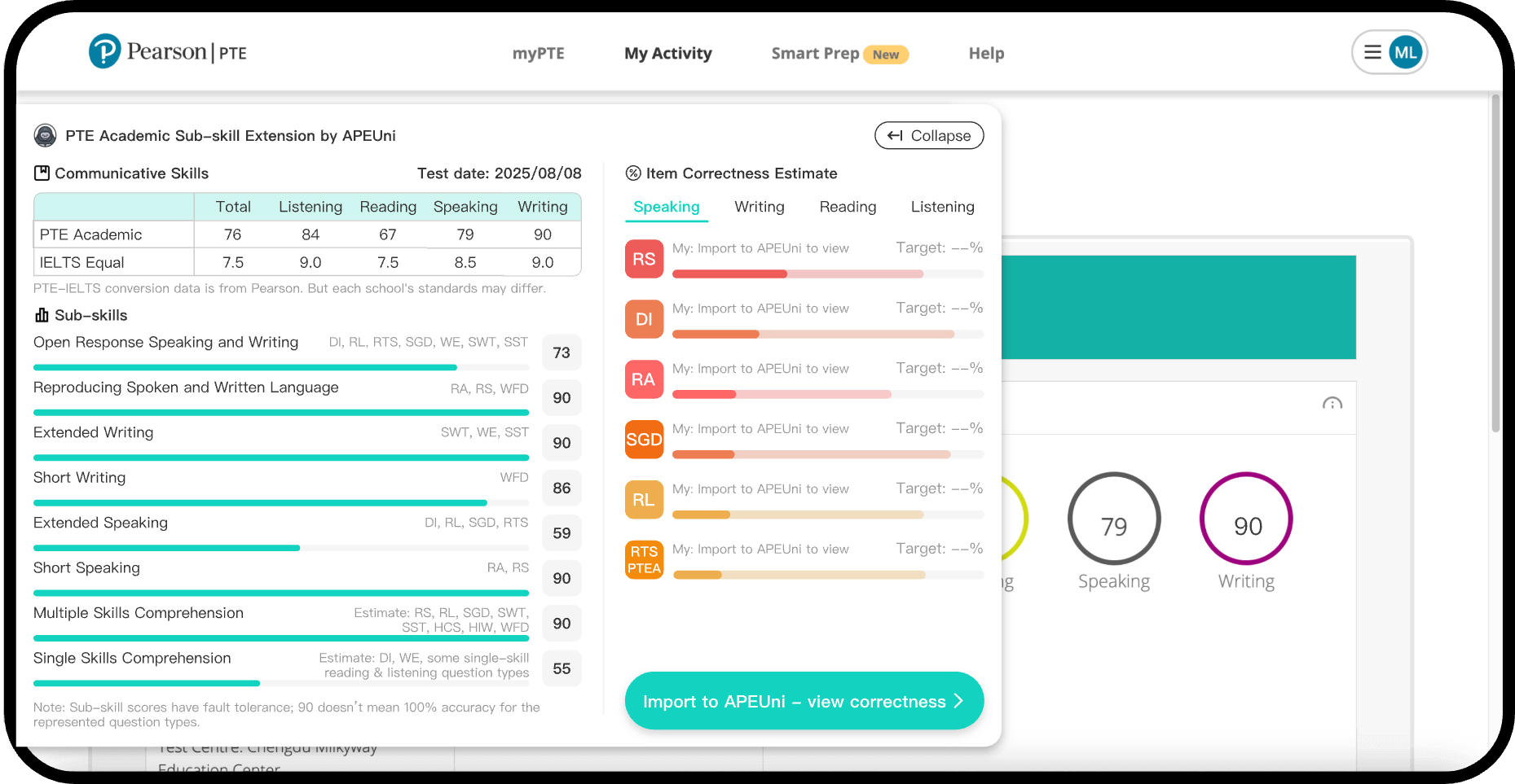 Practice PTE with AI Scorings - PTE APEUni