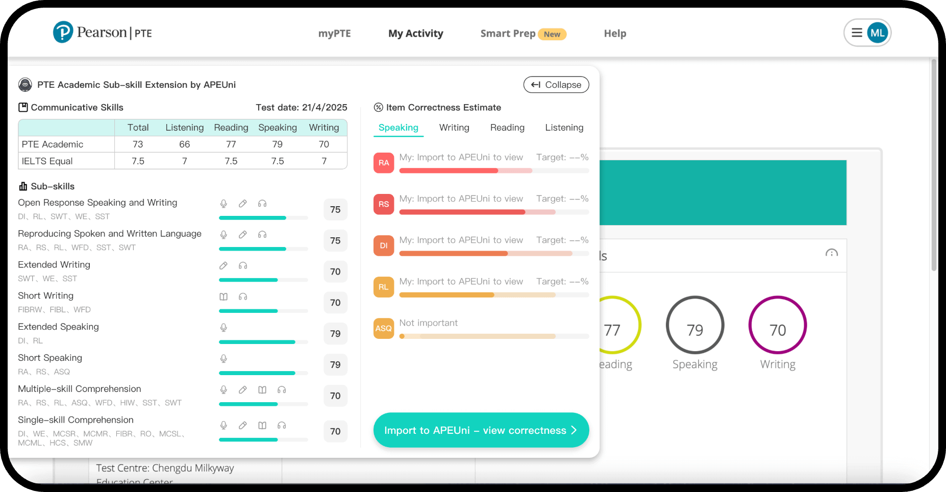 Practice PTE with AI Scorings - PTE APEUni